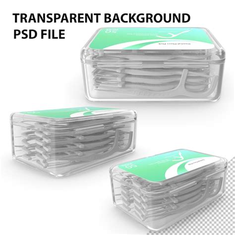 Premium Psd Dental Floss Toothpicks Box Png