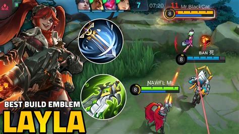 LAYLA GAMEPLAY PRO PLAYER NEW BUILD EMBLEM OF RANKED |TOP GLOBAL LAYLA MLBB - YouTube