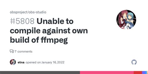 Unable To Compile Against Own Build Of Ffmpeg Issue Obsproject Obs Studio GitHub