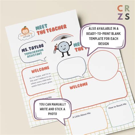 Meet The Teacher Template For Daycare Kindergarten New Teacher