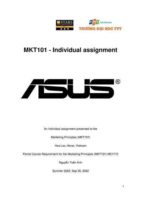 Nguyen Tuan Anh Individual Assignment Mkt101 Individual