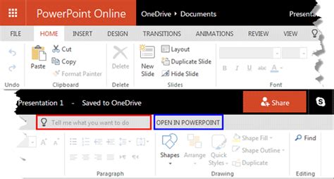 Interface In PowerPoint For The Web