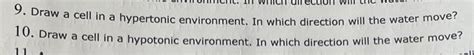 Solved Answer Number Draw A Cell Hypotonic Enviroment And Chegg Com