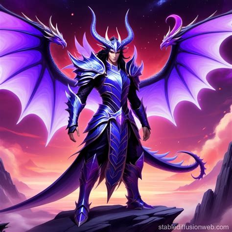 Armor Clad Winged Figure With Draconic Features Stable Diffusion Online