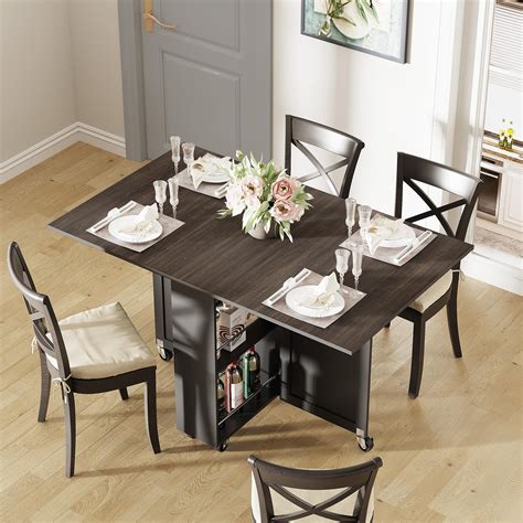 Idealhouse Space Saving Folding Dining Table With 2 Tier