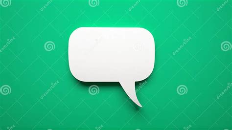 White Empty Dialog Cloud Prepared For Text On Green Background Stock