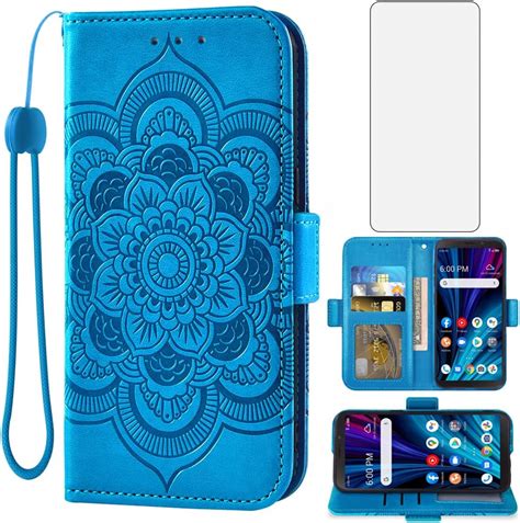 Asuwish Phone Case For Alcatel Tcl A3x A600dl Wallet Cover With Tempered Glass