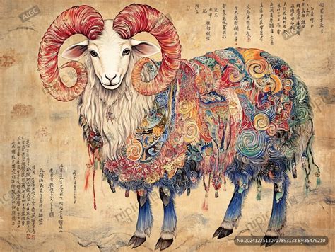 Ai创作图十二生肖之未羊 乌珠穆沁羊插画 卡通羊百兽图 十二属相羊 十二生肖未羊 十二生肖之羊 十二生肖系列羊 羊年手绘素材 2015羊年羊眉