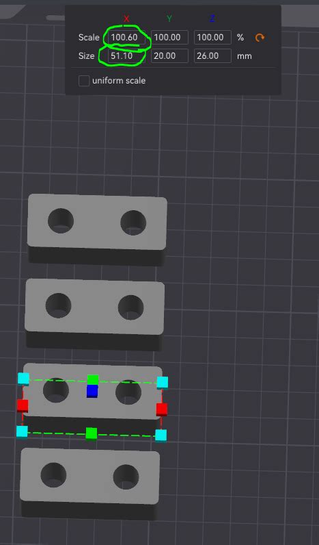 issues with scale percentage when resizing multiple objects together