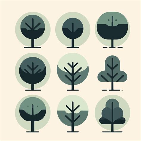 Premium Vector Illustration Of A Collection Of Trees In A Flat Design