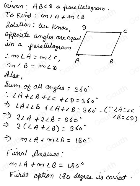 Solved In Parallelogram ABCD M A M B Degrees Degrees Degrees Degrees