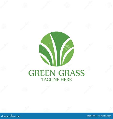 Natural Grass Logo Design Template Stock Vector Illustration Of Care