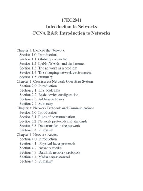 17ec2m1 introduction to networks ccna rands introduction to networks pdf