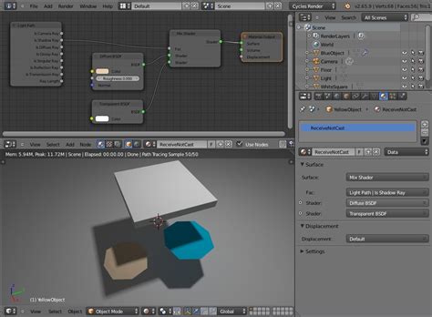 Solved Cycles Material That Receives But Not Cast Shadows Materials