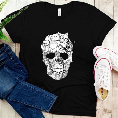 Cat Skull Shirt Buy Skeleton Cat Skull Kitty Cute Goth Halloween Men