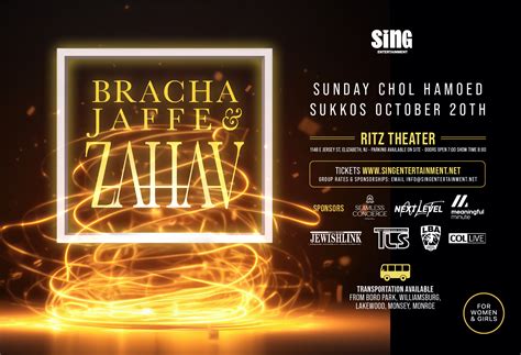 Tonight Bracha Jaffe Live In Concert The Yeshiva World