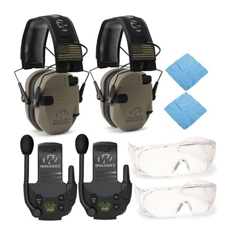 Walkers Razor Slim Electronic Muff Fde Patriot Version 2 Pack Bundle