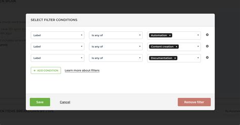 Setting A Filter For A Chart Screenful