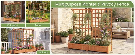Toolsempire 72 Raised Garden Bed With Lattice Trellis