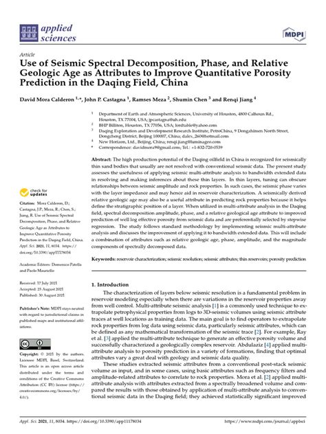 Use Of Seismic Spectral Decomposition Phase And Re Pdf Spectral