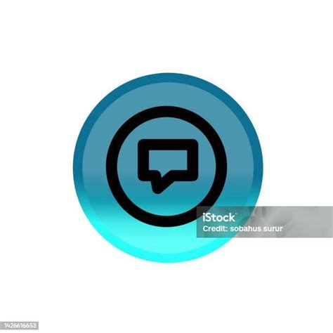 채팅 버튼 아이콘입니다 파란색 둥근 단추입니다 편집 가능한 스트로크 간단한 일러스트 레이 션 모바일 개념 웹 디자인 응용 프로그램 Ui 디자인 템플릿 벡터 개념에 대한 스톡