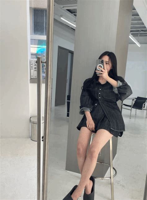 고퀄리티 허리쏙 생지데님 라인셔츠 셋업 투피스 세트 2col 에이블리