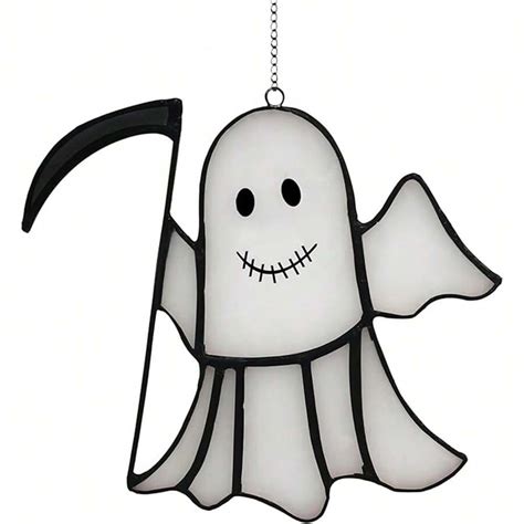 1pc Halloween Small Ghost Decoration Stained Acrylic Window Hangings