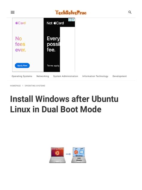 Install Windows After Ubuntu Linux In Dual Boot Mode Techsolveprac