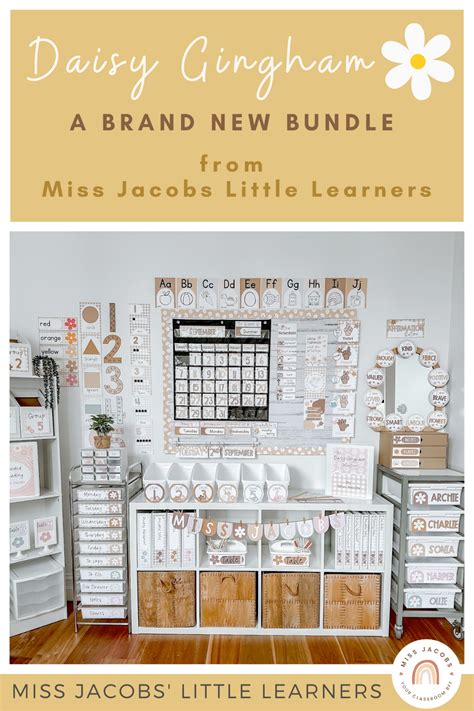 Daisy Gingham Modern Classroom Decor