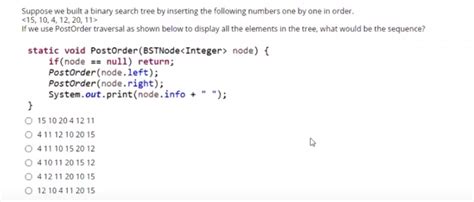 Solved Suppose We Built A Binary Search Tree By Inserting Chegg