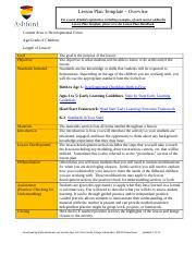 ECE 335 Week Two Assignment Docx Lesson Plan Template Overview For A More Detailed