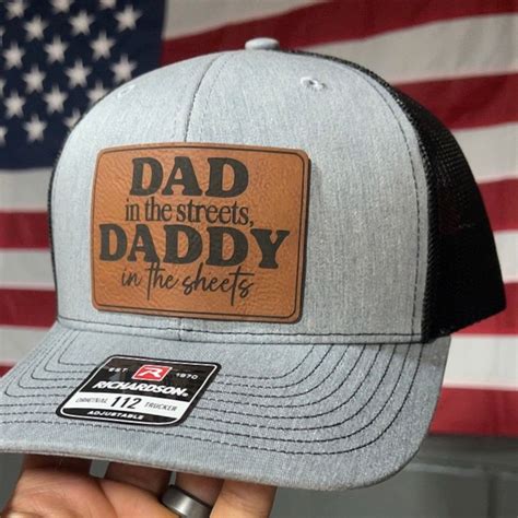 Dad In The Streets Daddy In The Sheets Rectangular Leather Patch Hat
