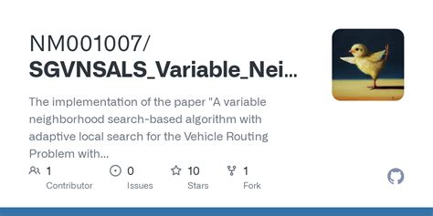 Github Nm Sgvnsals Variable Neighborhood Search For Mdvrptw The Implementation Of The