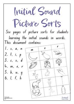 Initial Sound Picture Sorts By Readingish Teachers Pay Teachers