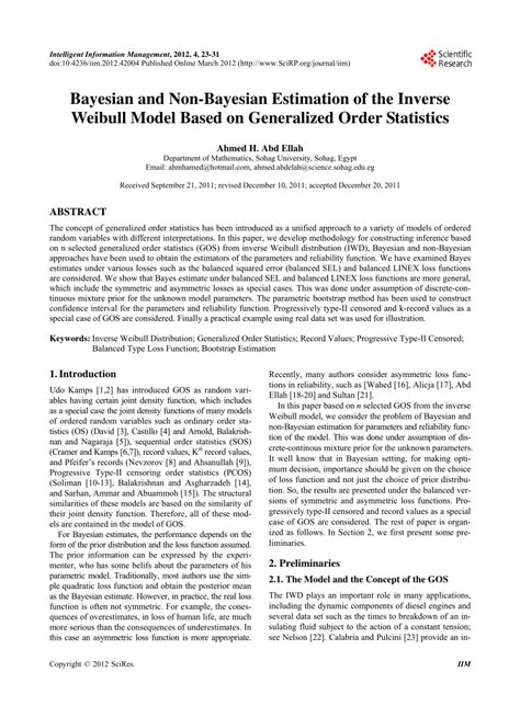 pdf bayesian and non bayesian estimation of the inverse weibull model