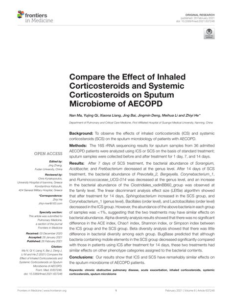Pdf Compare The Effect Of Inhaled Corticosteroids And Systemic