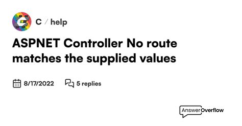 Aspnet Controller No Route Matches The Supplied Values C