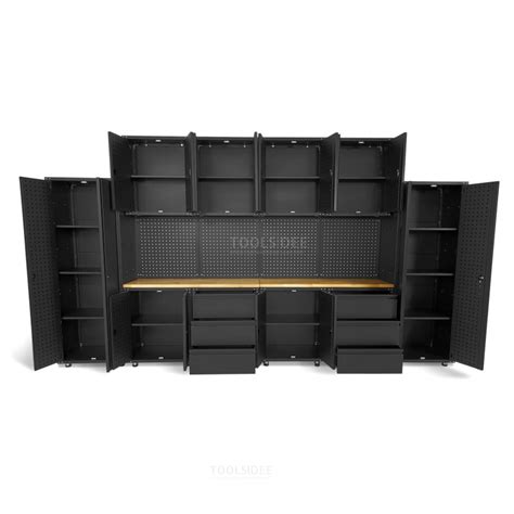 Hbm 16 Piece Premium Modular Workshop System Matte Black Toolsideeie