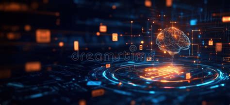 Artificial Intelligence Brain Visualization with Digital Data Connections and Circuit Patterns ...