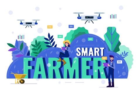 Farmers Use Smart Devices To Grow Their Plants Illustration Agriculture Illustrations Iconscout