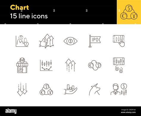 chart line icon set stock vector image and art alamy