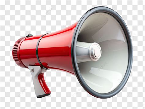 Red Colored Megaphone Announcement Megaphone Instrument Png
