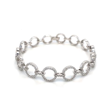 18k White Gold Diamond Bracelet Pink Diamond