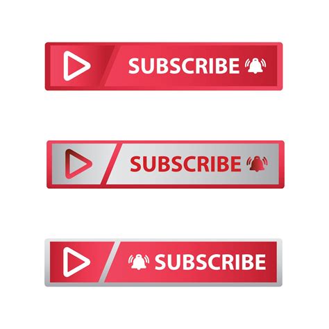 Red And Ash Subscribe Button In Flat Style Rectangle Vector Illustration Stylish Rectangle