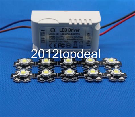10 Stk 3w Naturlig Hvid 4000 4500k Led Chip Og Med Vicedeal