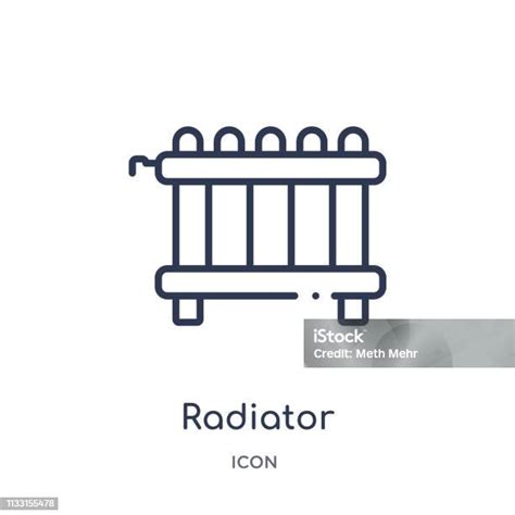 가구 및 가정용 개요 컬렉션에서 선형 라디에이터 아이콘입니다 얇은 라인 라디에이터 아이콘 흰색 배경에 고립입니다 라디에이터 유행 그림 0명에 대한 스톡 벡터 아트 및 기타