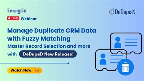 Inogic On Linkedin Webinar Manage Duplicate Crm Data With Fuzzy