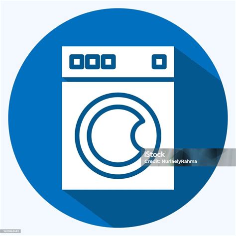 아이콘 세탁기 세탁물 기호와 관련이 있습니다 긴 그림자 스타일 편집 가능한 간단한 디자인 간단한 그림 인쇄에 적합 가사 집안일에 대한 스톡 벡터 아트 및 기타 이미지
