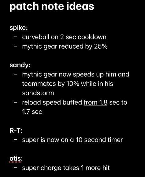 Patch Note Ideas Rbrawlstarscompetitive