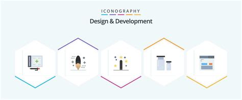 Design And Development 25 Flat Icon Pack Including Design Coding